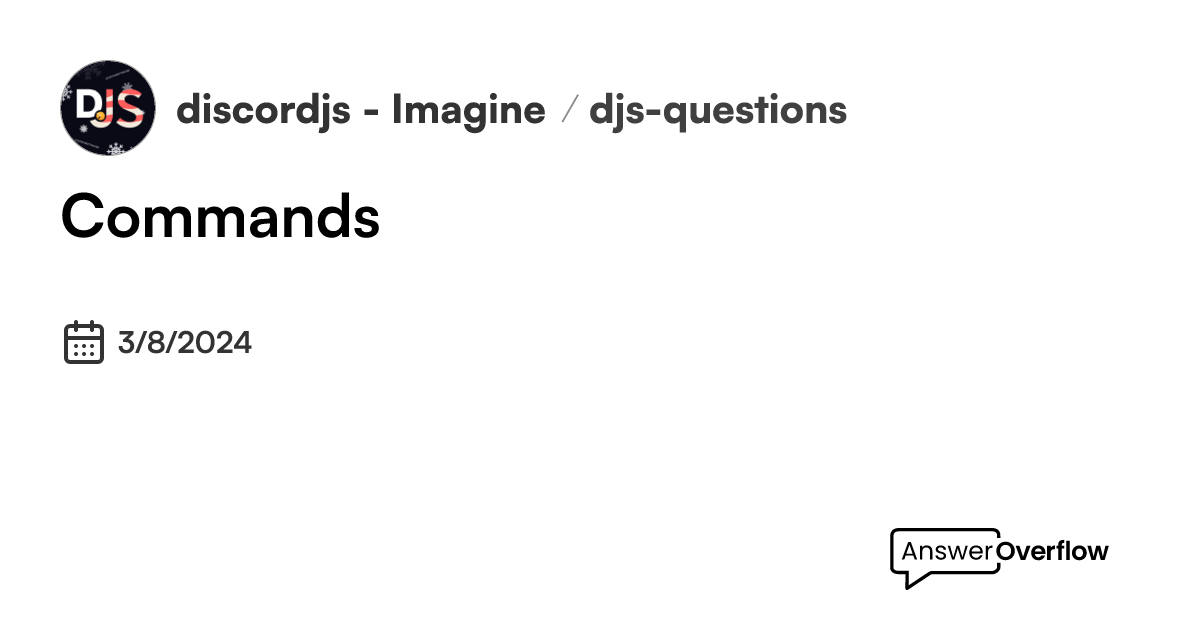 Commands - discord.js - Imagine an app