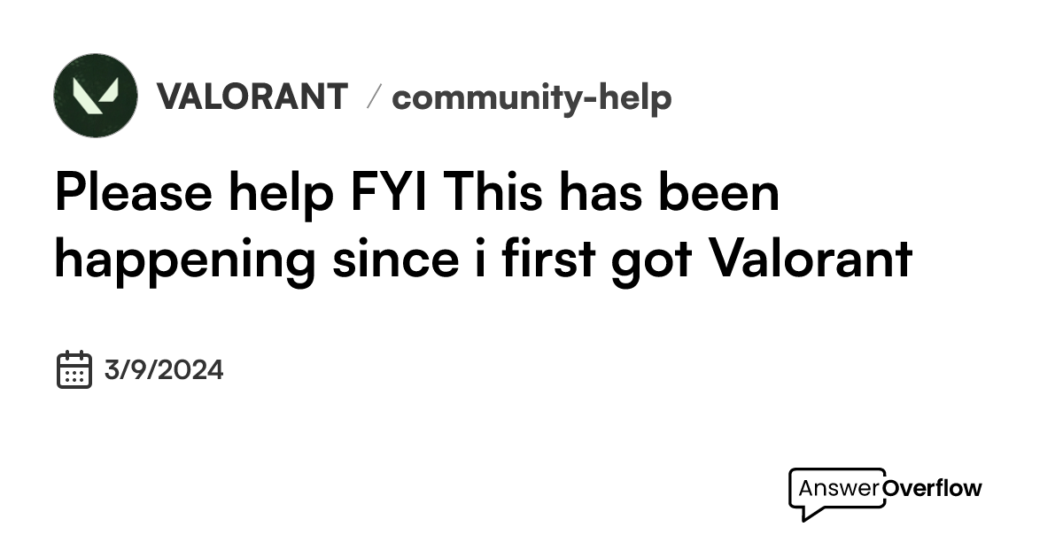 Please help | FYI: This has been happening since i first got Valorant - VALORANT