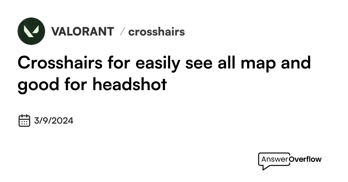 Crosshairs for easily see all map and good for headshot - VALORANT