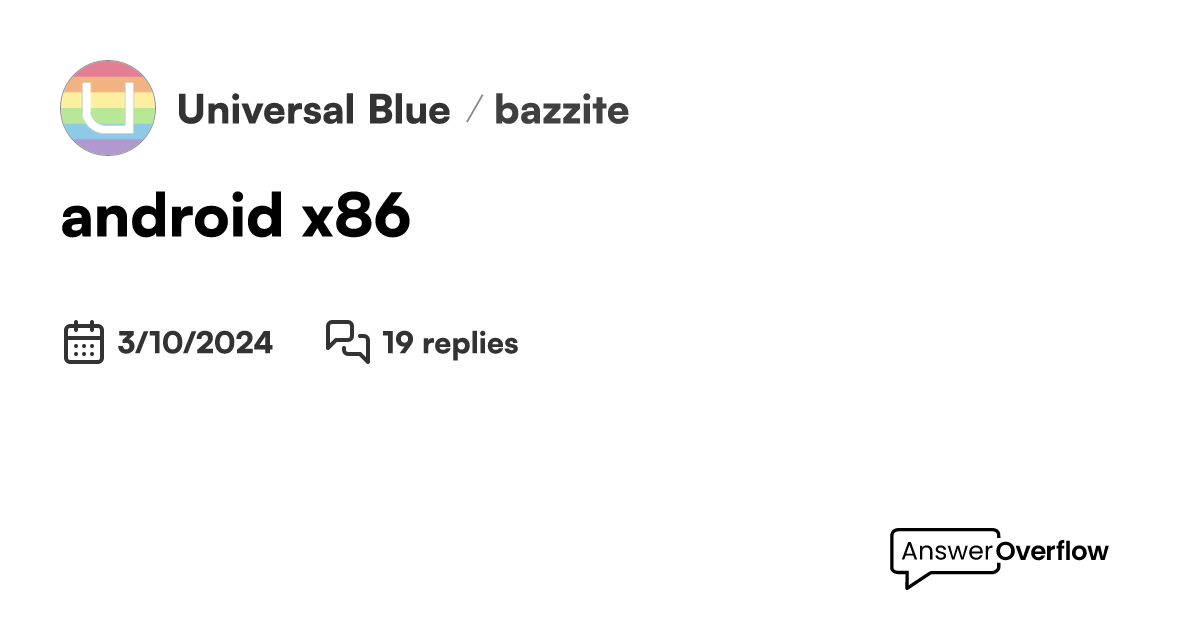 android x86 - Universal Blue