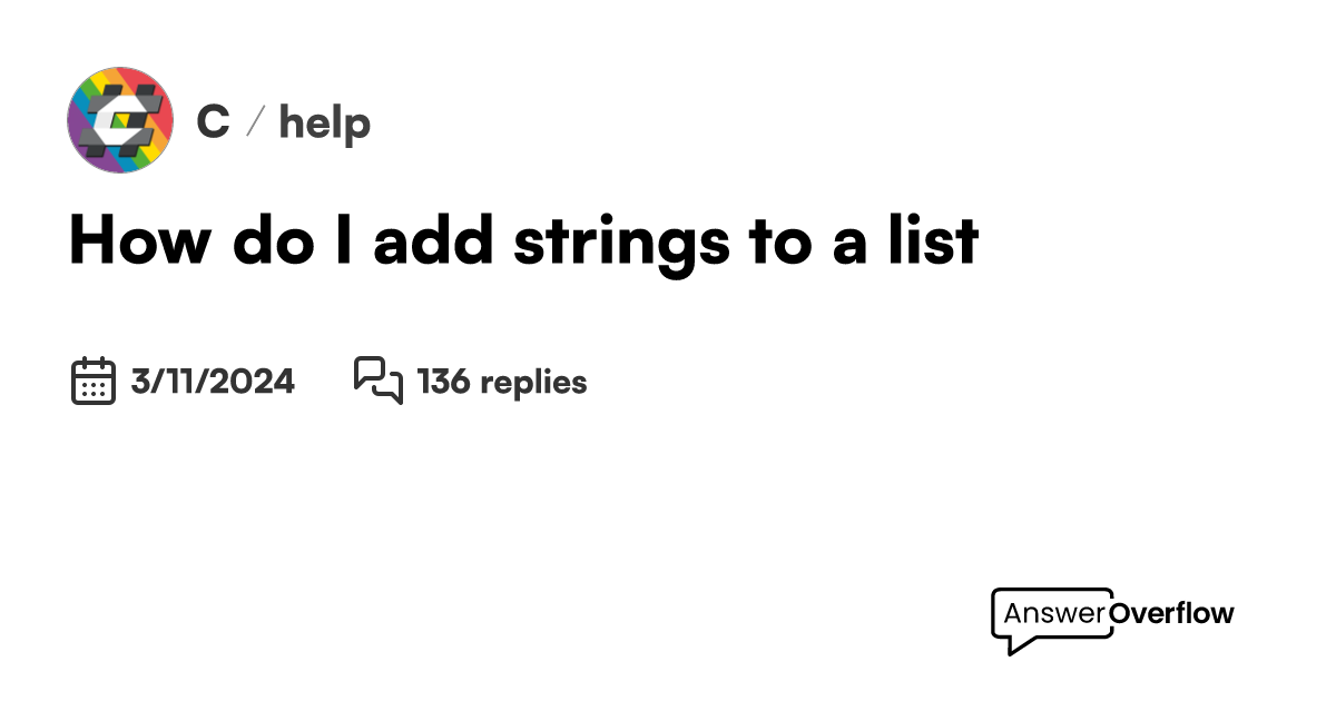 How do I add strings to a list? - C#