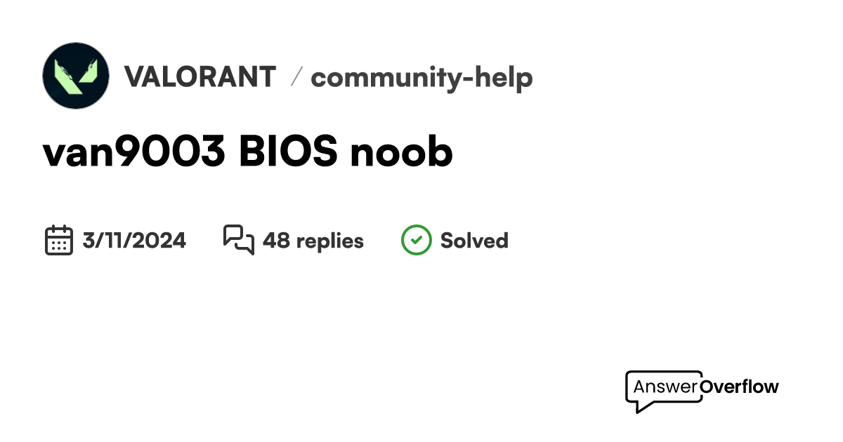 van9003 ,BIOS noob - VALORANT