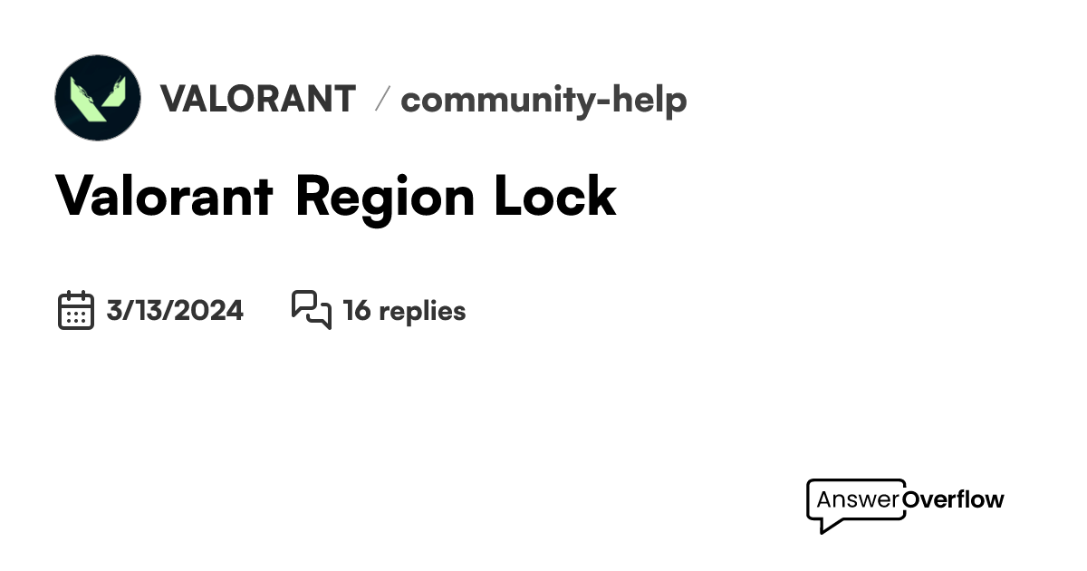 Valorant Region Lock - VALORANT