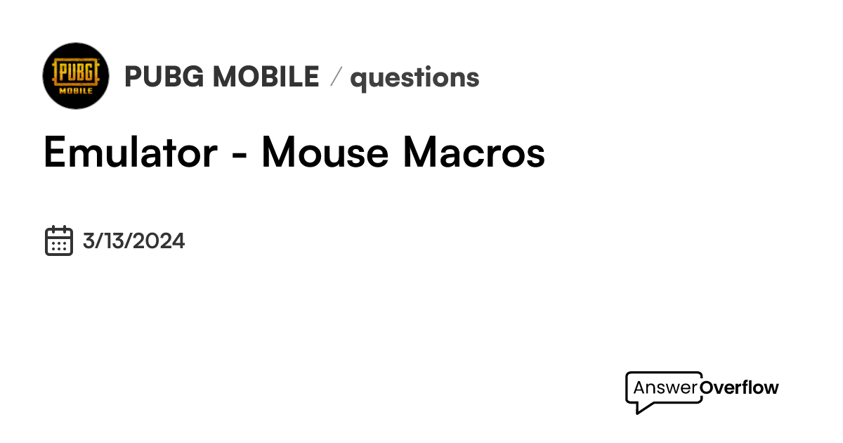 Emulator - Mouse Macros - PUBG MOBILE