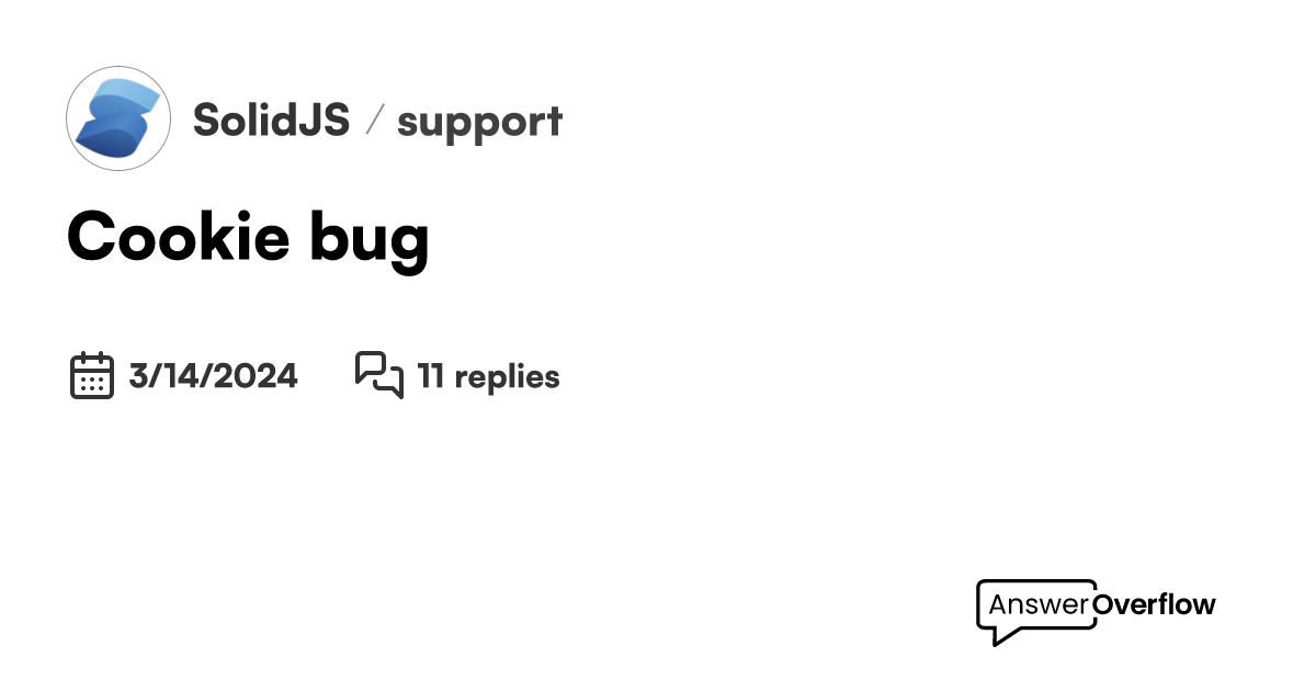 Cookie bug - SolidJS