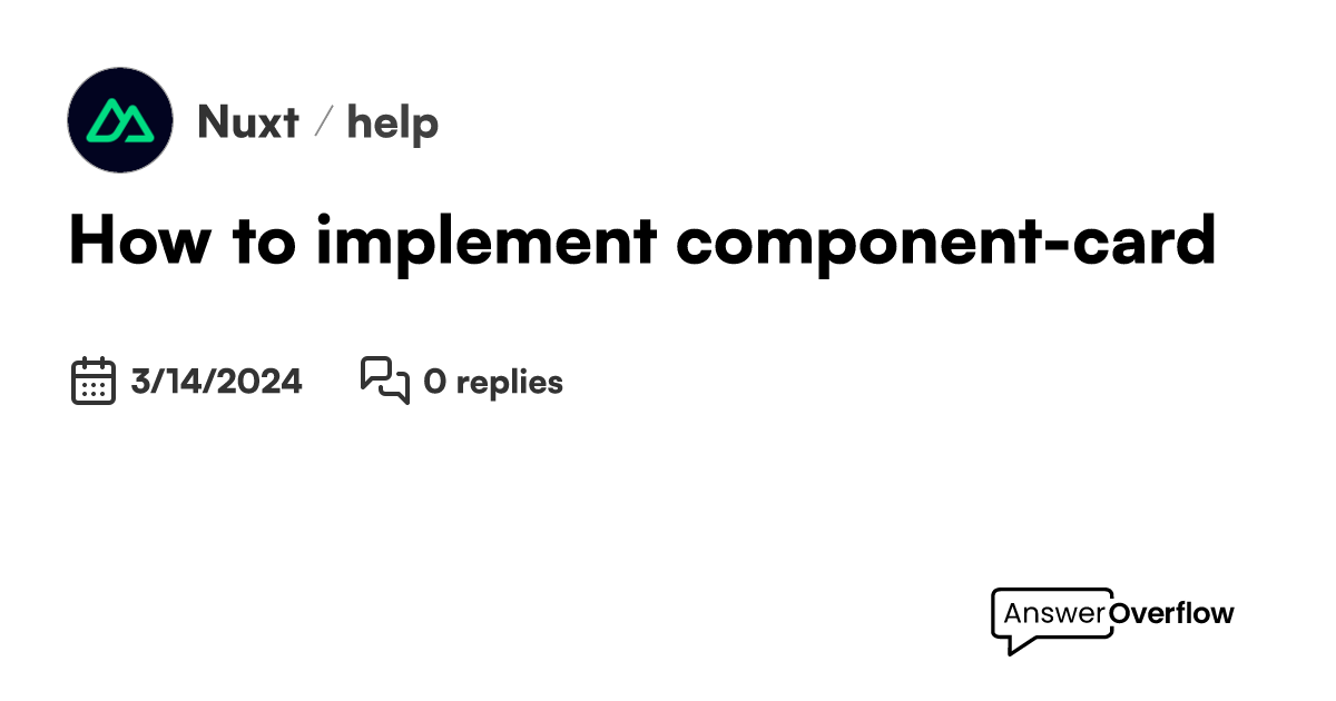How to implement component-card - Nuxt