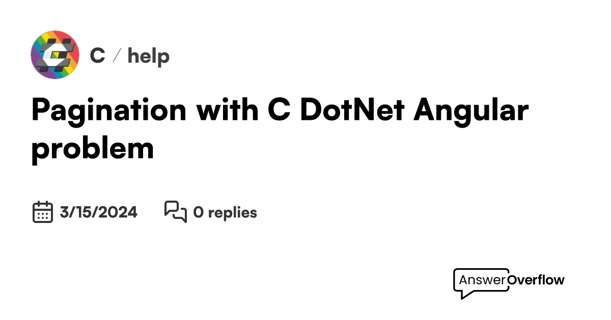Pagination With C Dotnet Angular Problem C 2373