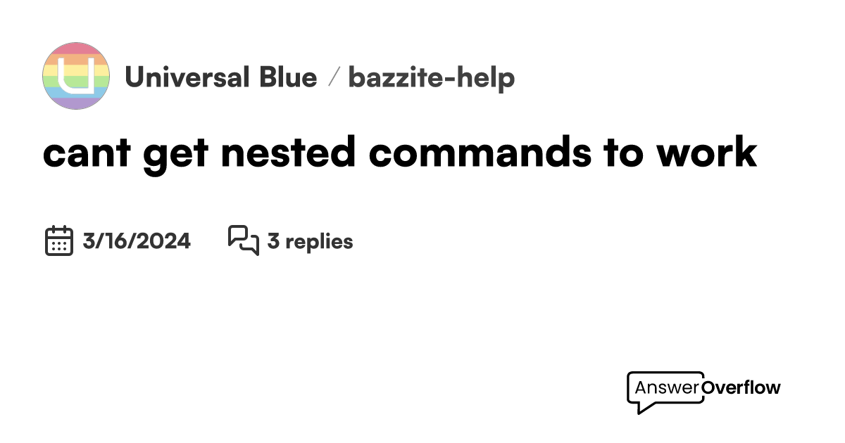 Cant Get Nested Commands To Work Universal Blue
