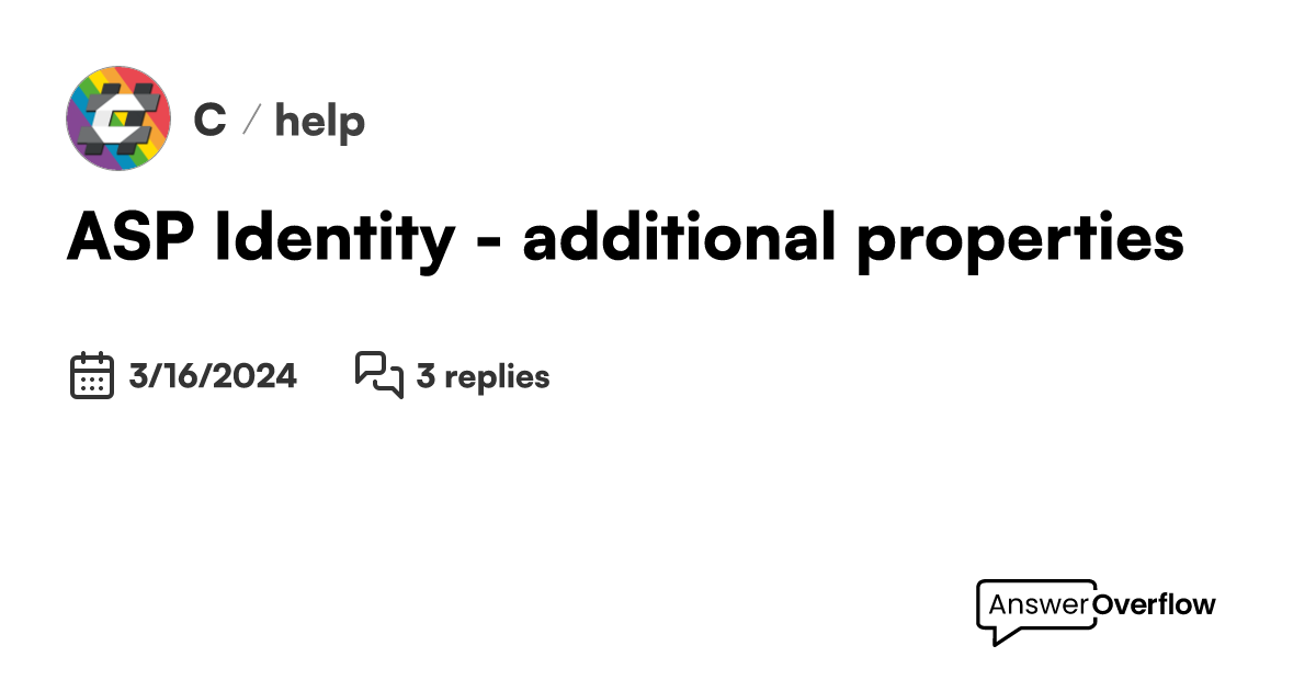 ASP Identity - additional properties - C#