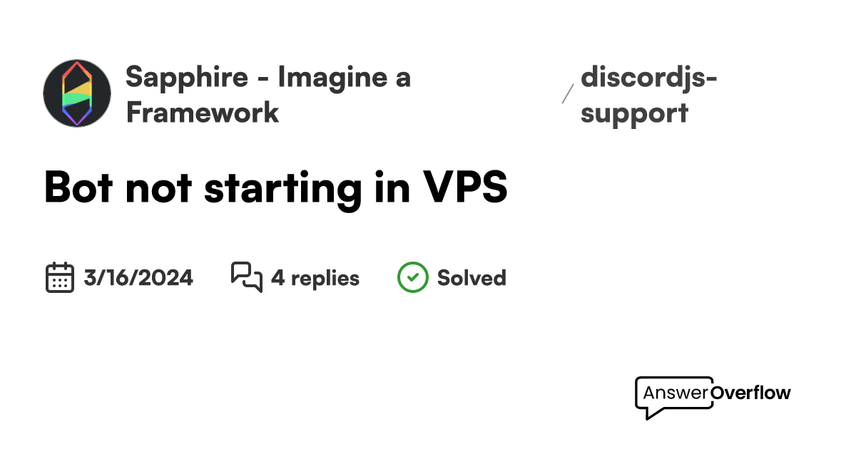 Bot Not Starting In Vps Sapphire Imagine A Framework 