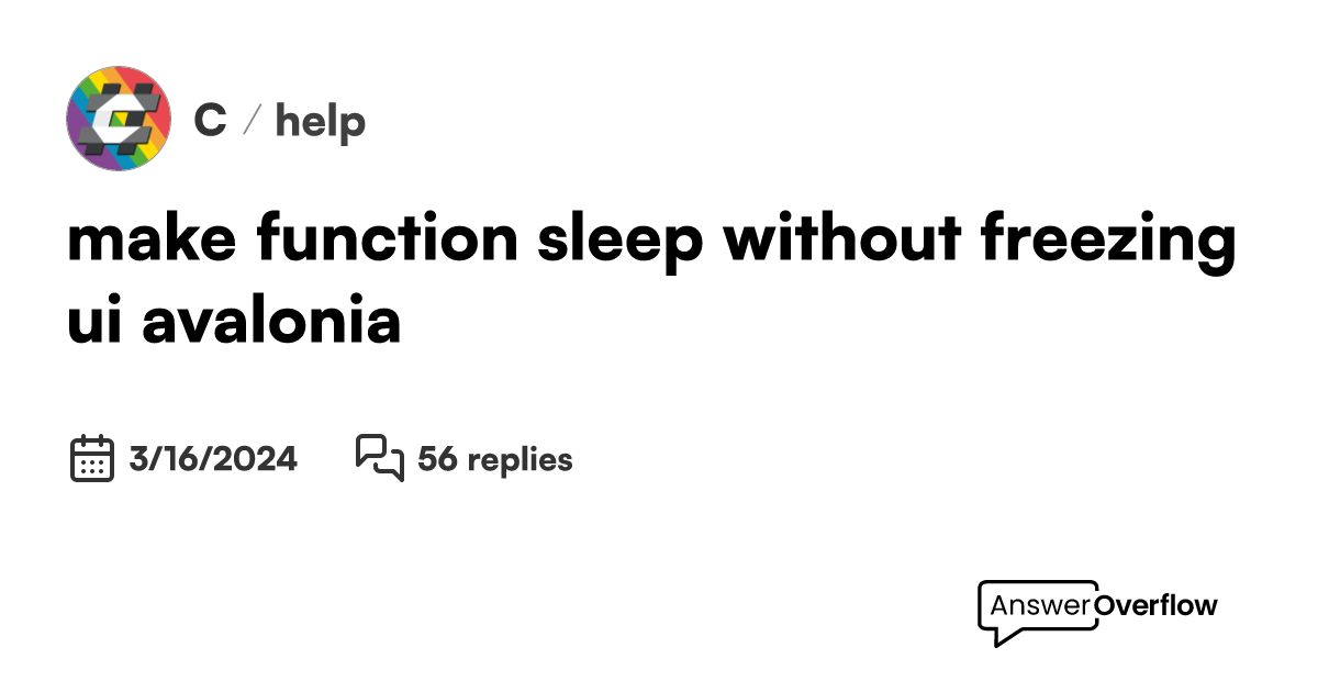 make function sleep without freezing ui avalonia - C#