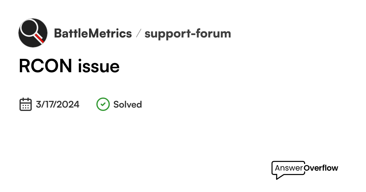 RCON issue - BattleMetrics