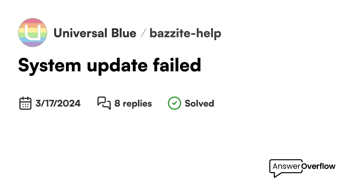 System update failed - Universal Blue