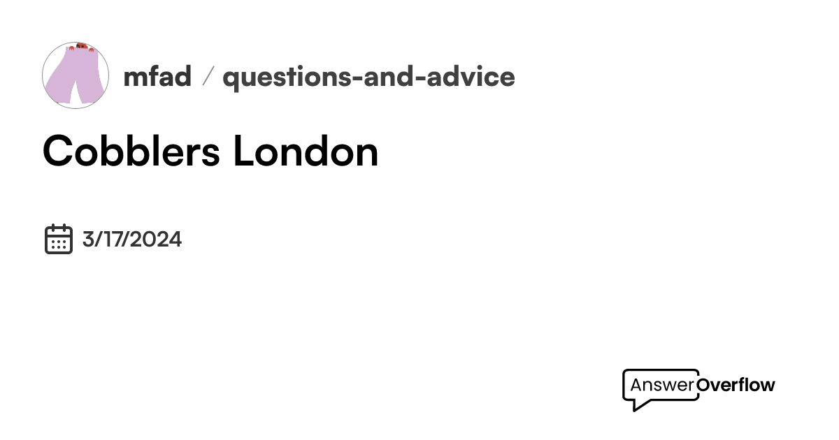Cobblers London - mfad