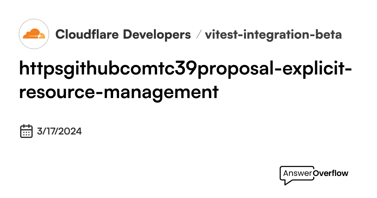 - Cloudflare Developers