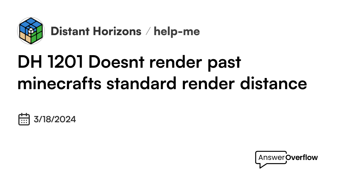 DH 1.20.1 Doesn't render past minecraft's standard render distance ...