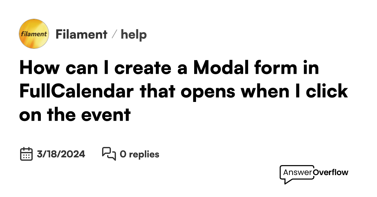 How Can I Create A Modal Form In Fullcalendar That Opens When I Click On The Event Filament