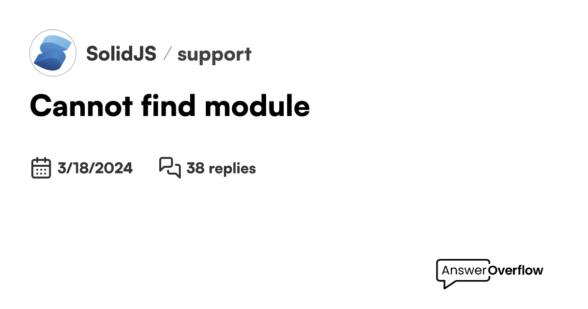 Cannot find module - SolidJS
