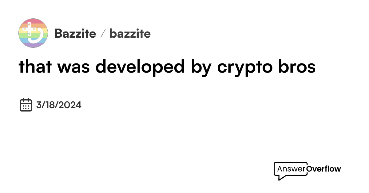 that was developed by crypto bros - Universal Blue