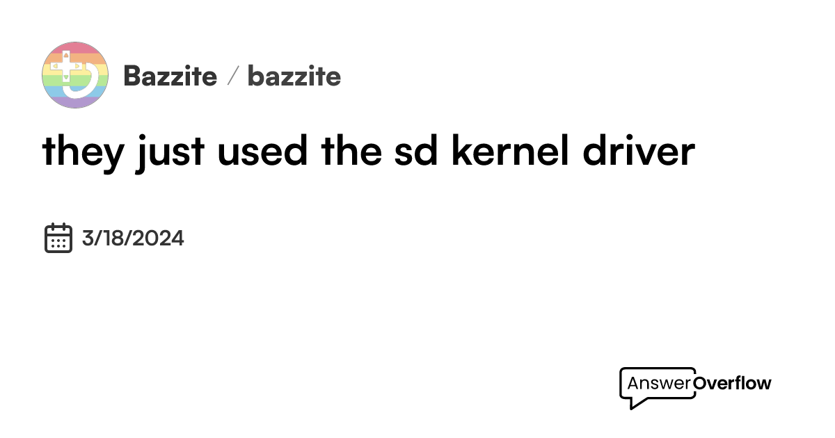 they just used the sd kernel driver - Universal Blue