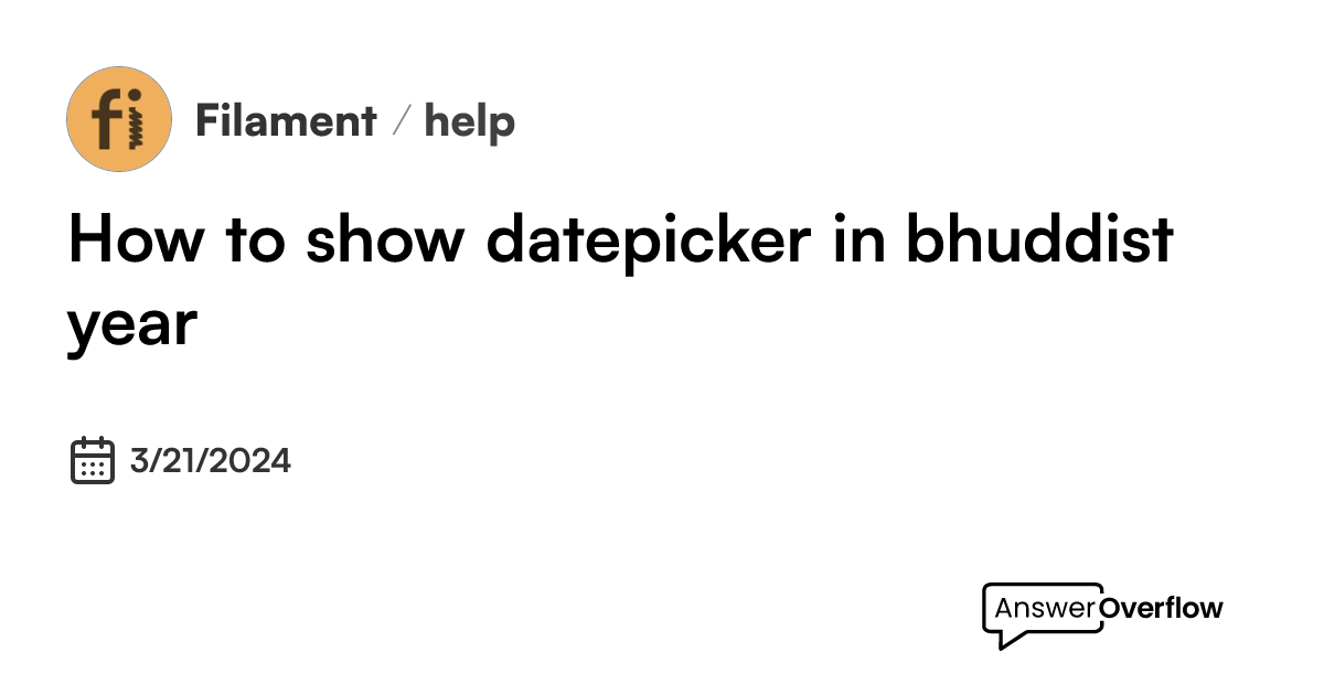 How to show datepicker in bhuddist year - Filament