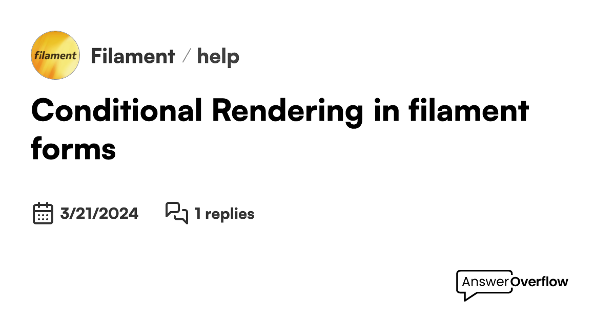 Conditional Rendering in filament forms - Filament