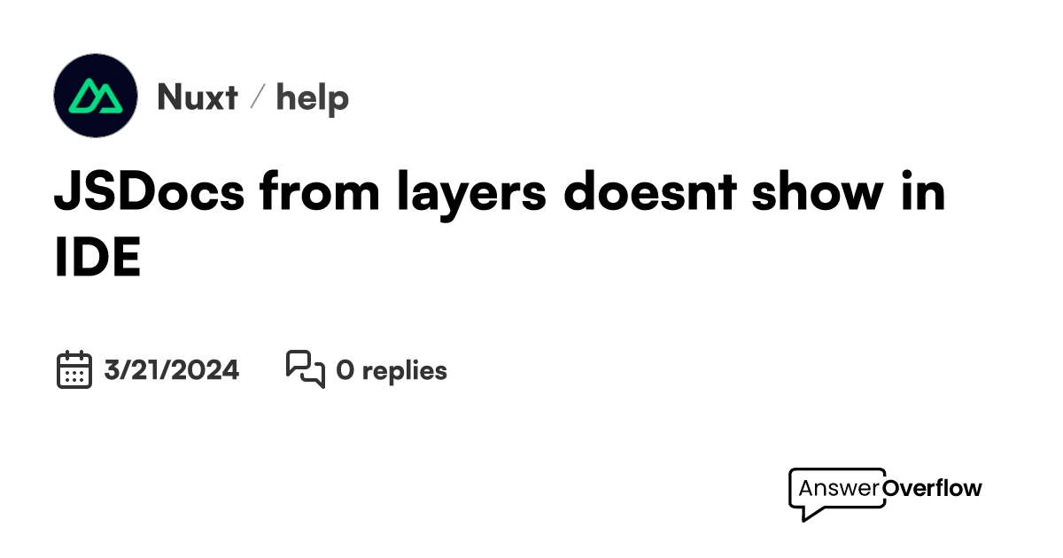 JSDocs from layers doesn't show in IDE - Nuxt