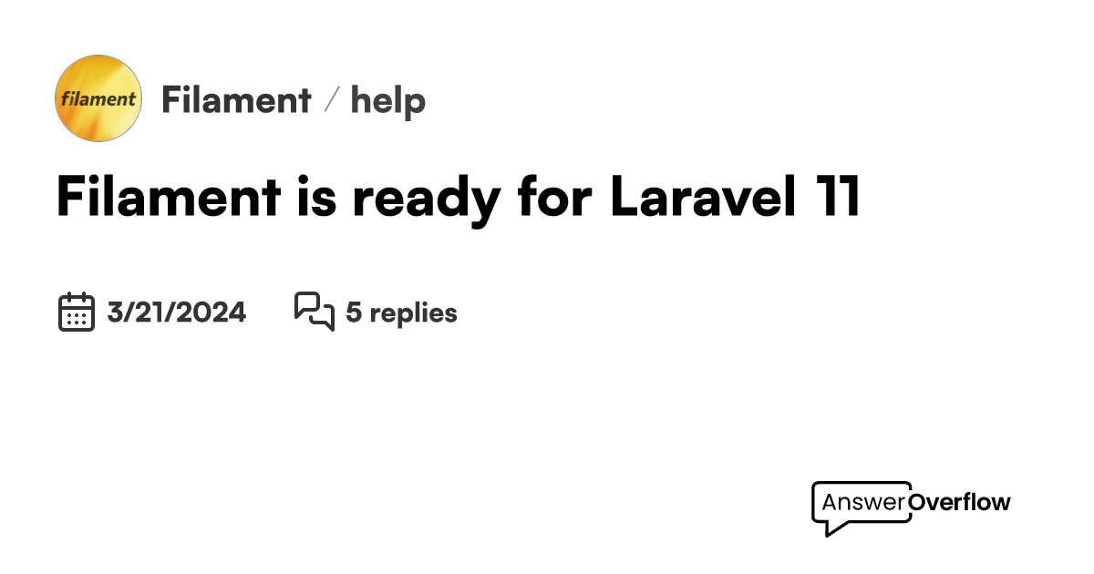 Filament is ready for Laravel 11? - Filament