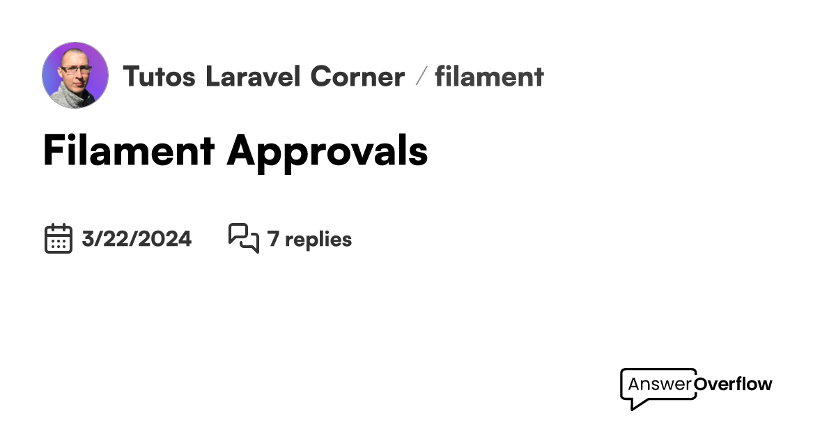 Filament Approvals - Tuto's Laravel Corner