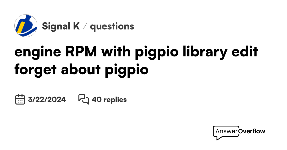 engine RPM with pigpio library (edit: forget about pigpio) - Signal K