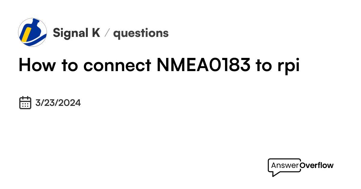 How to connect NMEA0183 to rpi - Signal K