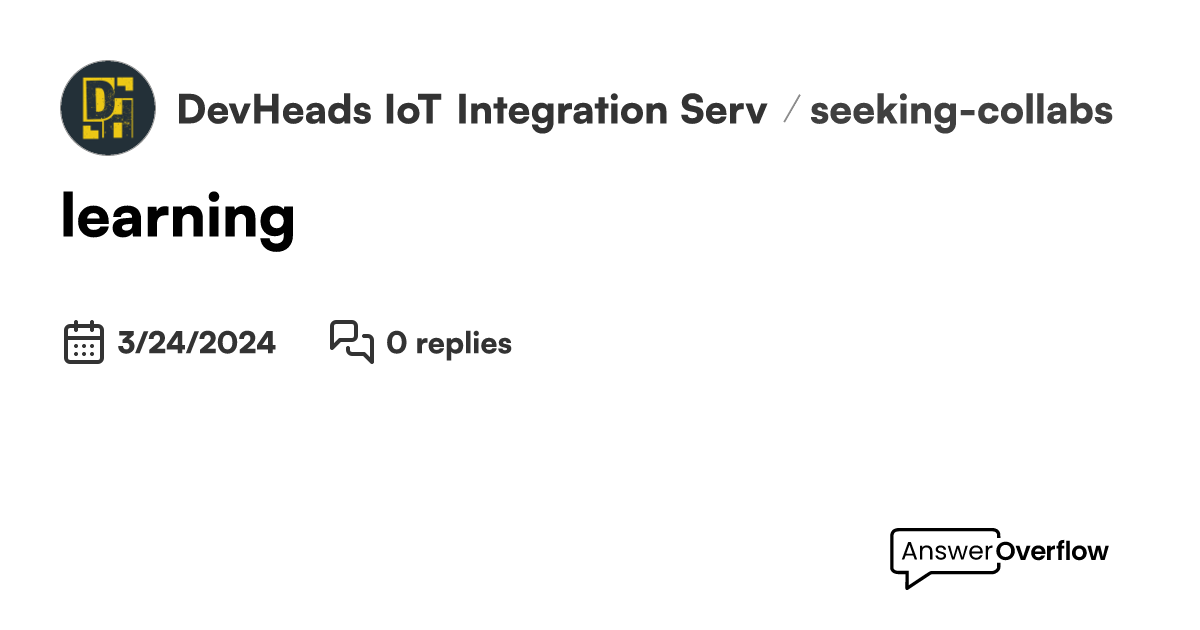learning - DevHeads IoT Integration Server