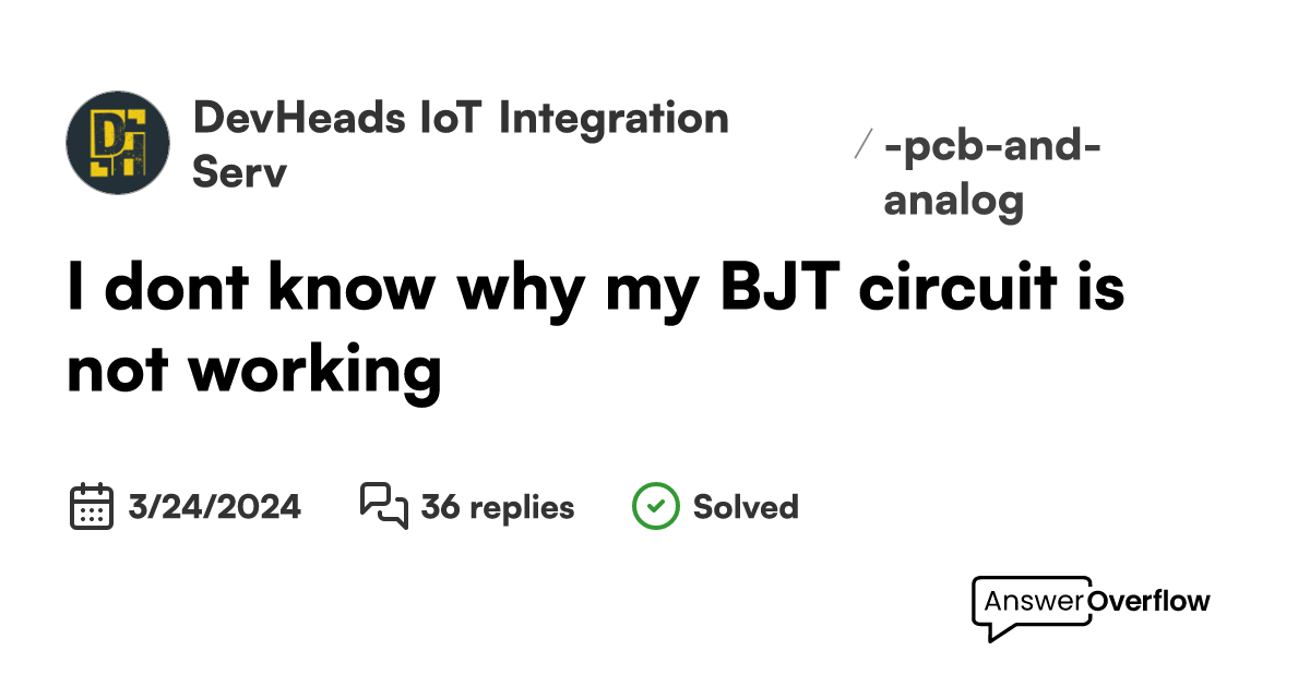 I don't know why my BJT circuit is not working - DevHeads IoT Integration Server