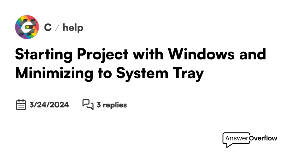 Starting Project with Windows and Minimizing to System Tray - C#