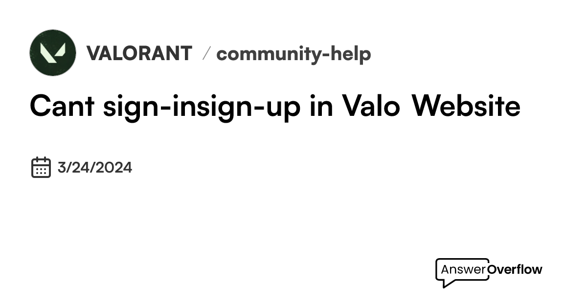 Cant sign-in/sign-up in Valo Website - VALORANT