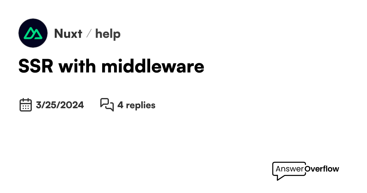 SSR with middleware - Nuxt