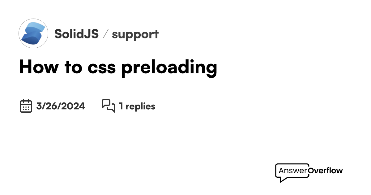 How to css preloading - SolidJS