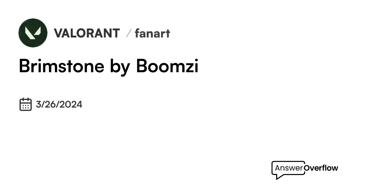 Brimstone by @Boomzi - VALORANT