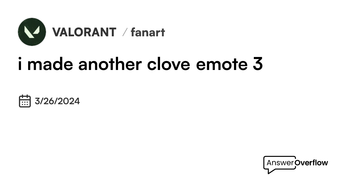 i made another clove emote :3 - VALORANT