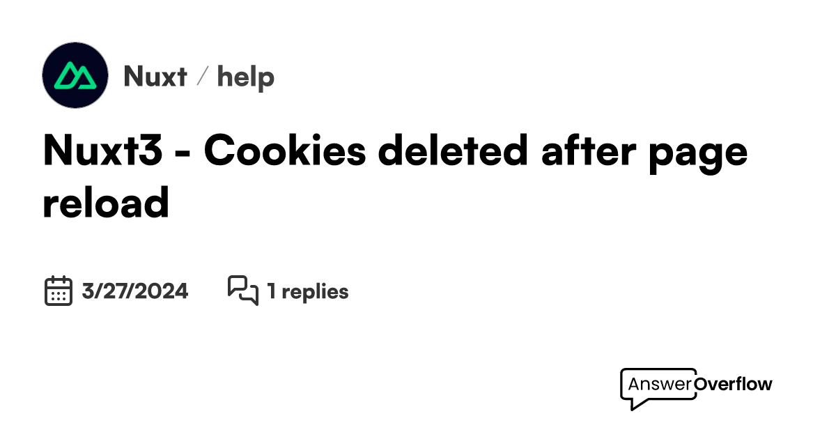 Nuxt3 - Cookies deleted after page reload - Nuxt