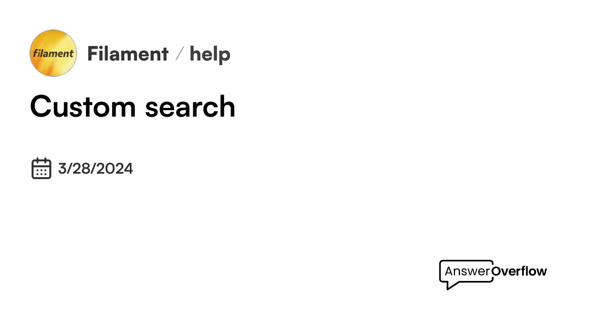 Custom search - Filament