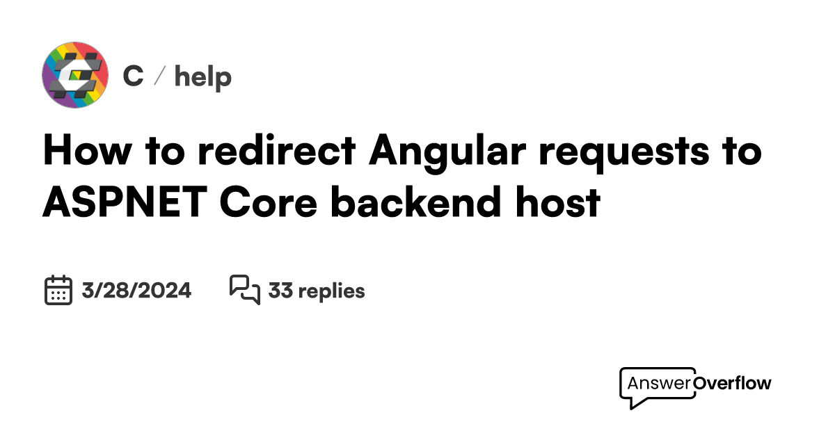 How To Redirect Angular Requests To Aspnet Core Backend Host C