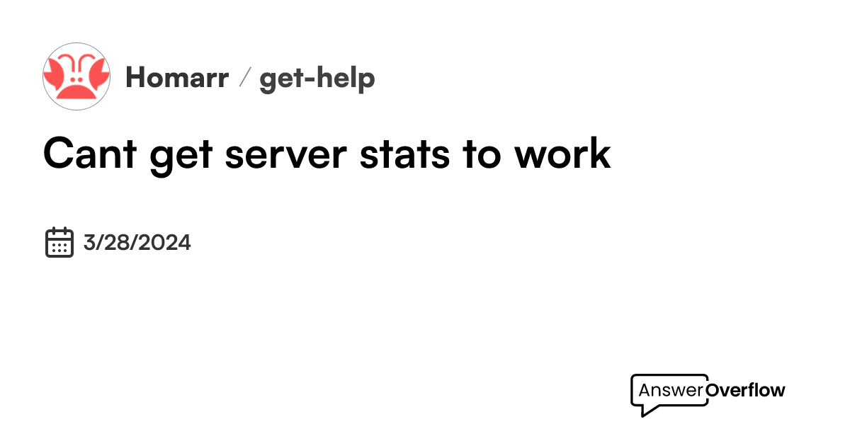 Cant get server stats to work - Homarr