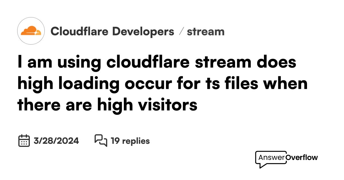 I am using cloudflare stream, does high loading occur for .ts files when there are high visitors ...