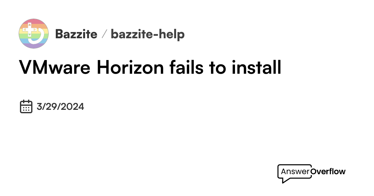 VMware Horizon fails to install - Universal Blue