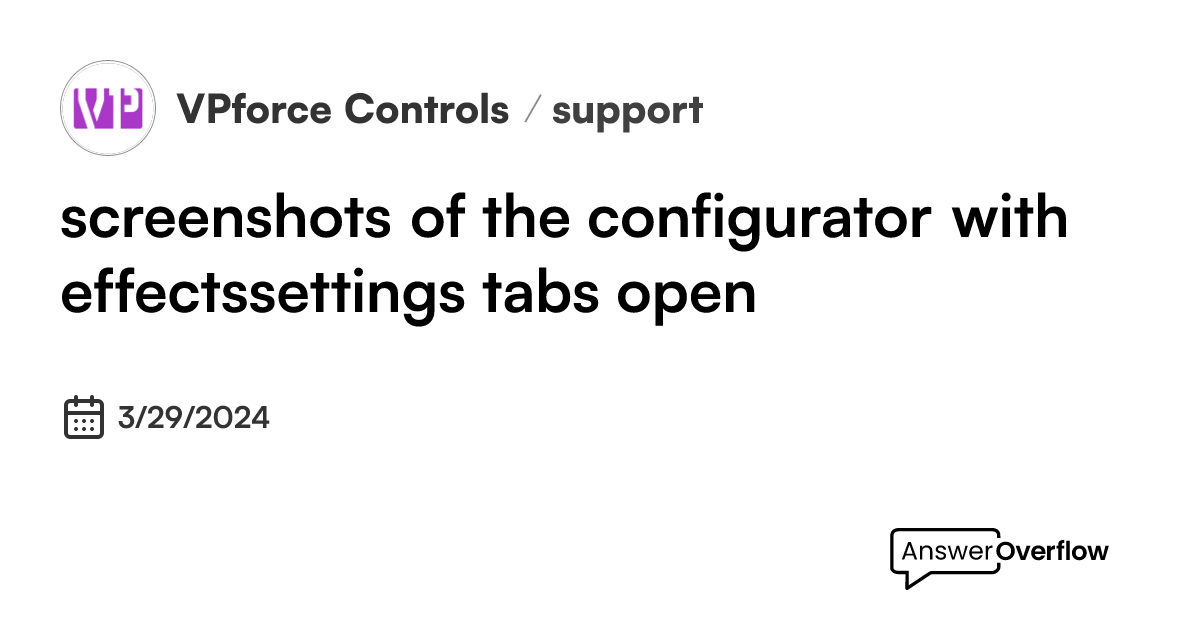 screenshots of the configurator with effects/settings tabs open ...
