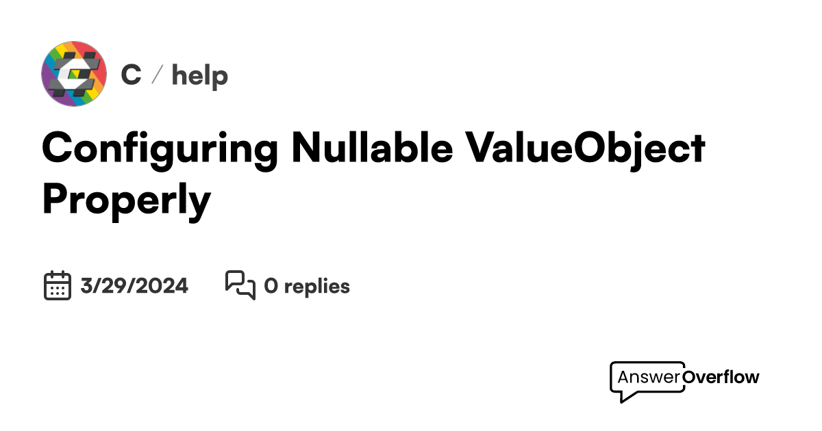 Configuring Nullable ValueObject Properly - C#