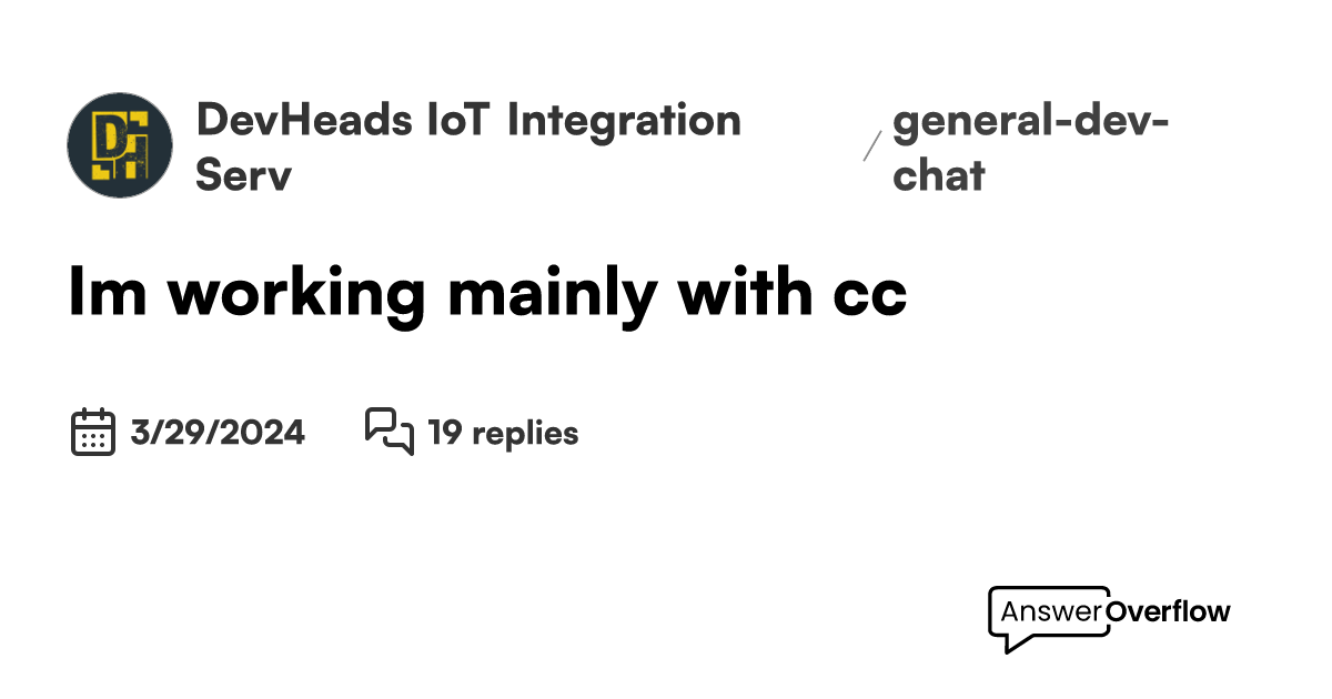 I'm working mainly with c/c++ - DevHeads IoT Integration Server
