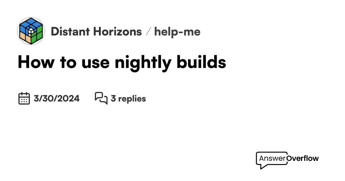 How to use nightly builds - Distant Horizons