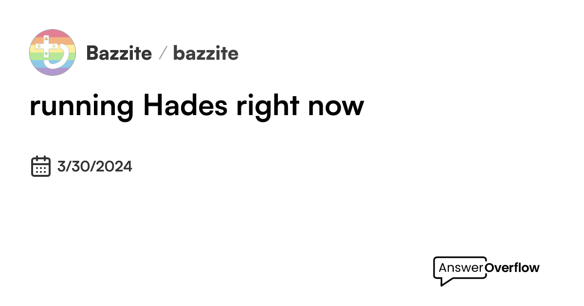 running Hades right now - Universal Blue